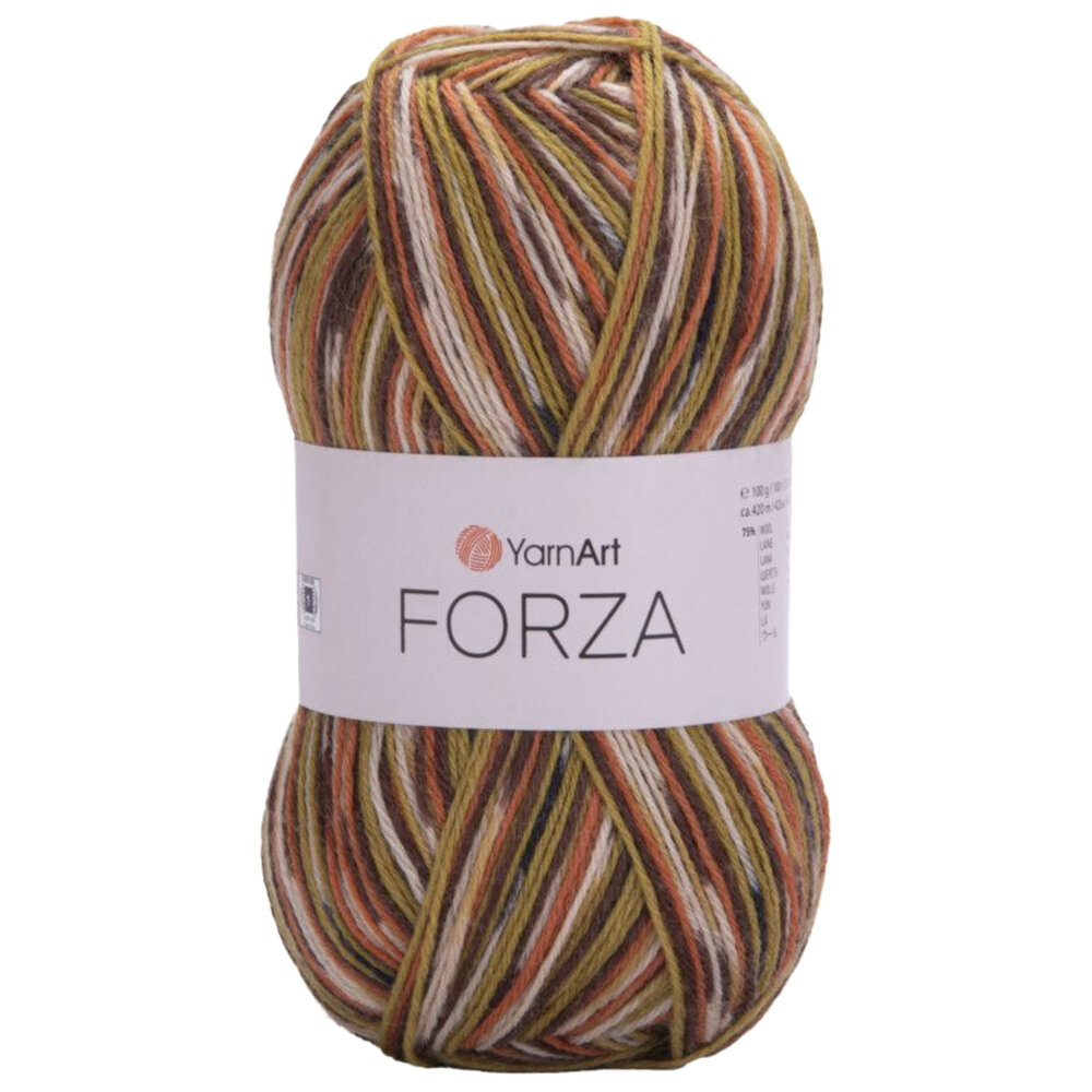 Пряжа для вязания Yarnart Forza 2511 осенний 1 моток 100 гр/420 м 75% шерсть, 25% полиамид