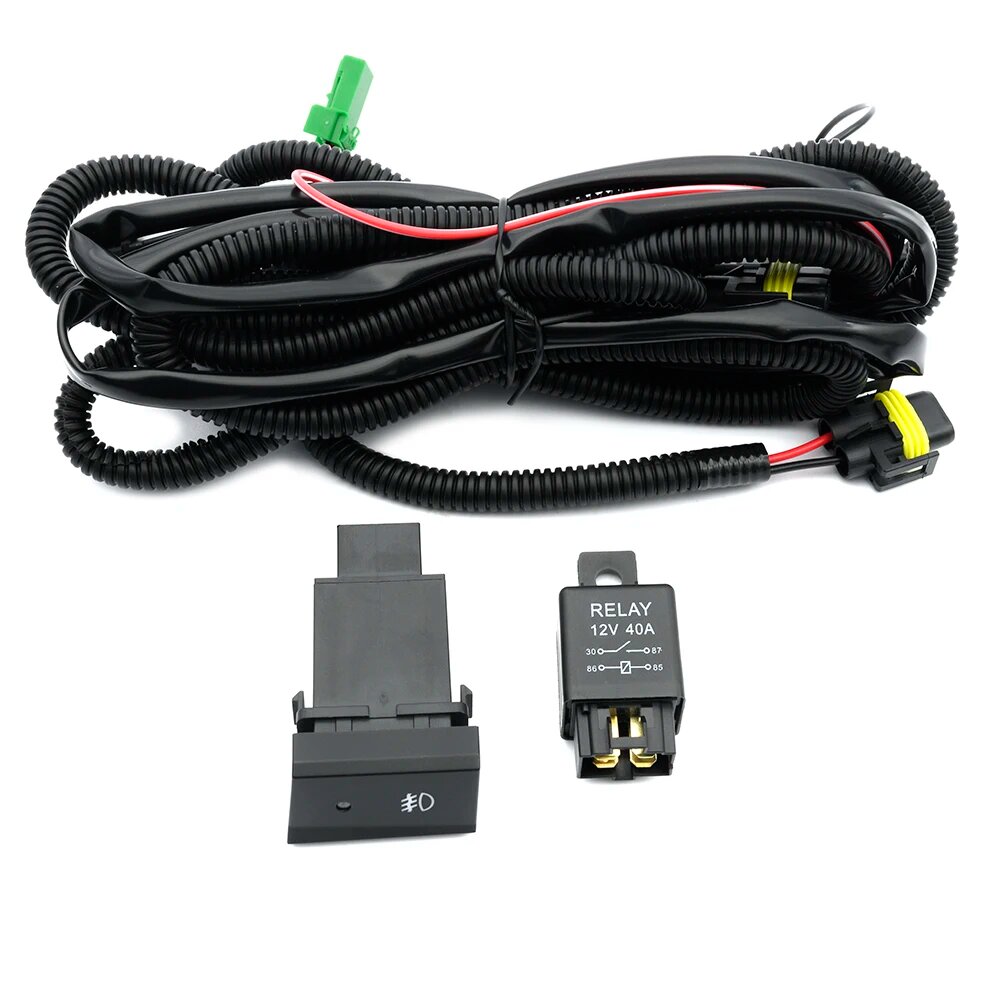 40A 12V H8 H11 Противотуманные фары, жгут проводов, розетка для Hyundai Accent 2000-2005, разъем провода, реле включения/выключения, автомобильные аксессуары