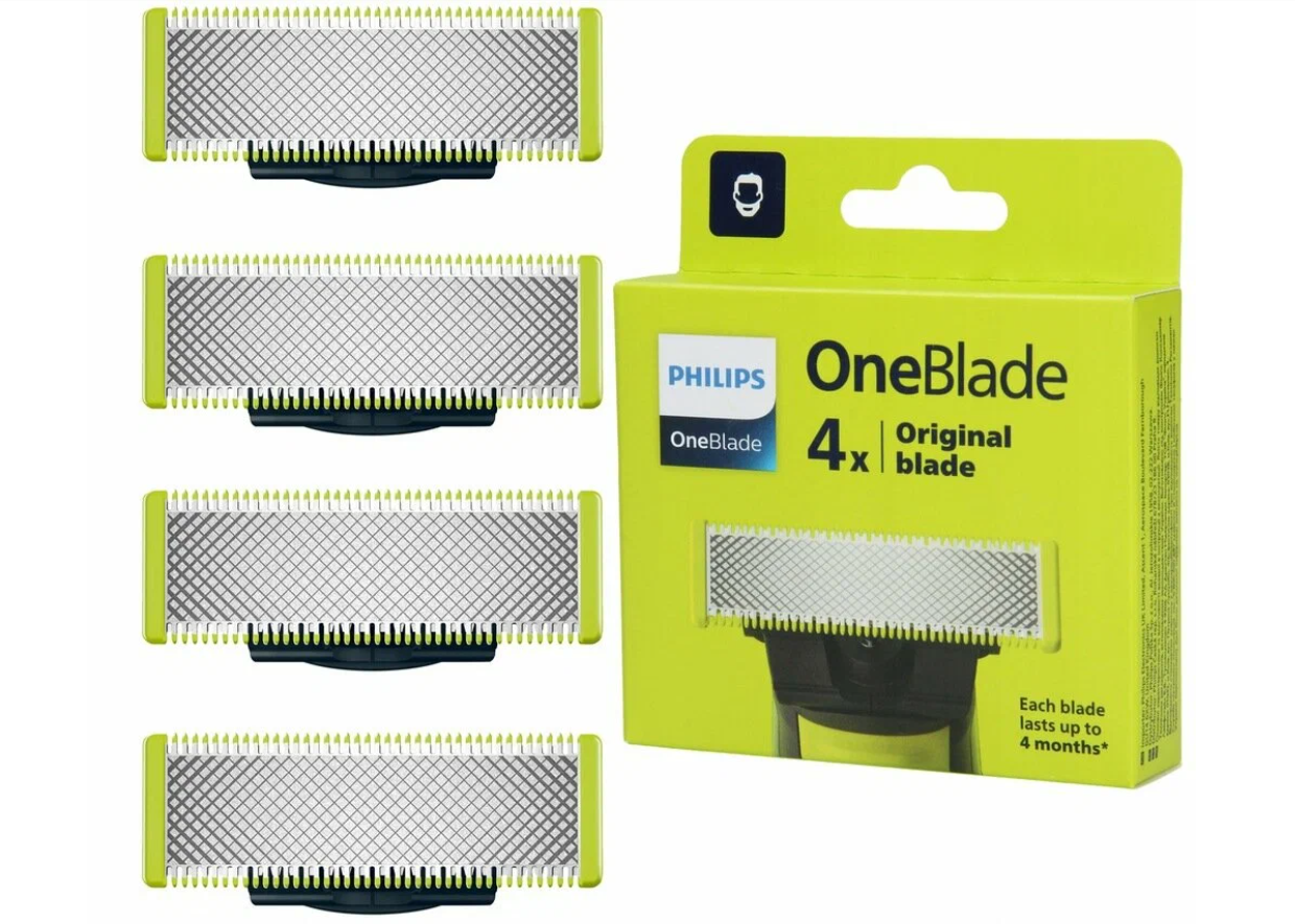 ПрименяемыйСменные лезвия Philips "OneBlade" QP240/50, нержавеющая сталь, для бороды и лица
