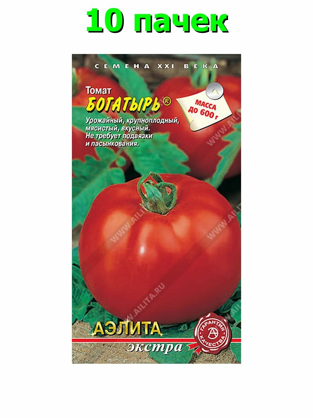 Семена Томат Богатырь, низкорослый, среднеспелый, Ср, Аэлита, 1 пачка - 20 семян