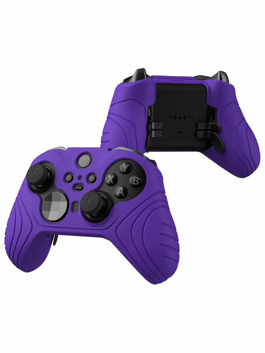 PlayVital Чехол силиконовый для Xbox Elite Series 2 Core, антискользящий, серия Samurai, Фиолетовый