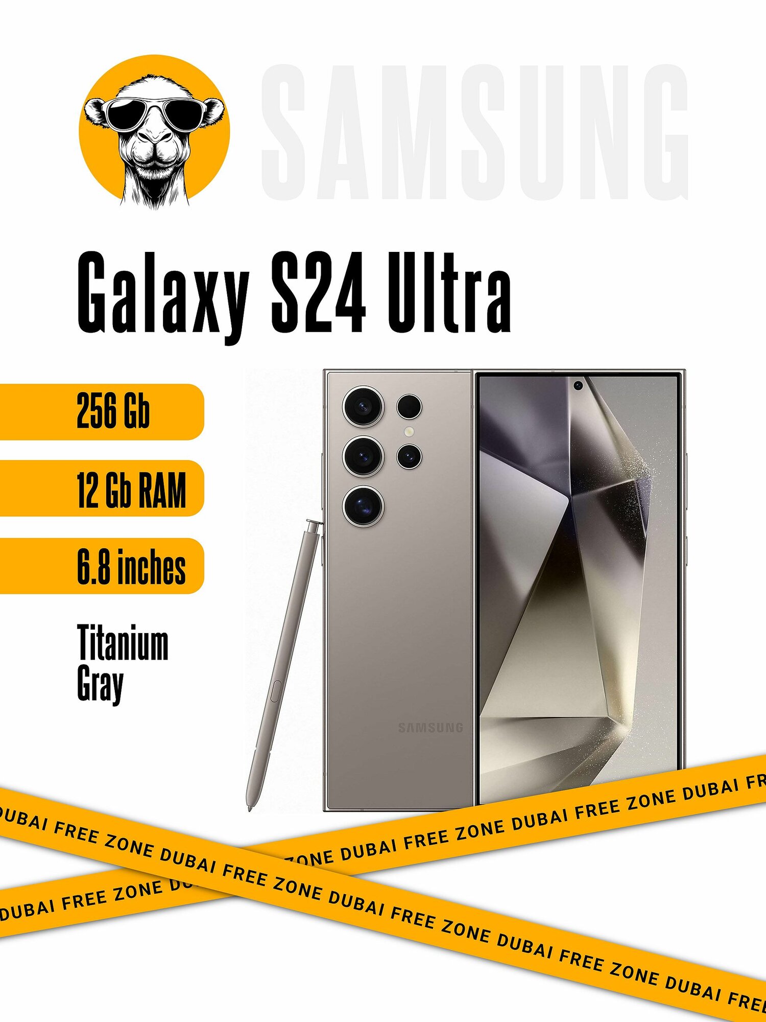 Смартфон Samsung Galaxy S24 Ultra 12/256Gb Titanium Gray/Серый