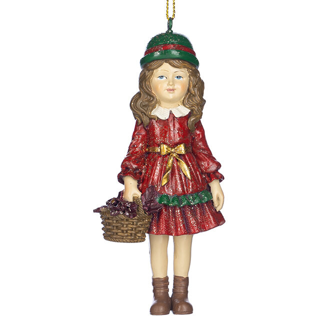 Елочная игрушка Девочка Джаннет с корзинкой 12 см, Goodwill (Гудвилл), MC38372-2
