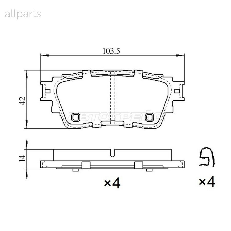 SAT ST-28-0023 Колодки тормозные (Сзади) Mitsubishi Outlander 02-22 / Eclipse Cross 17-22
