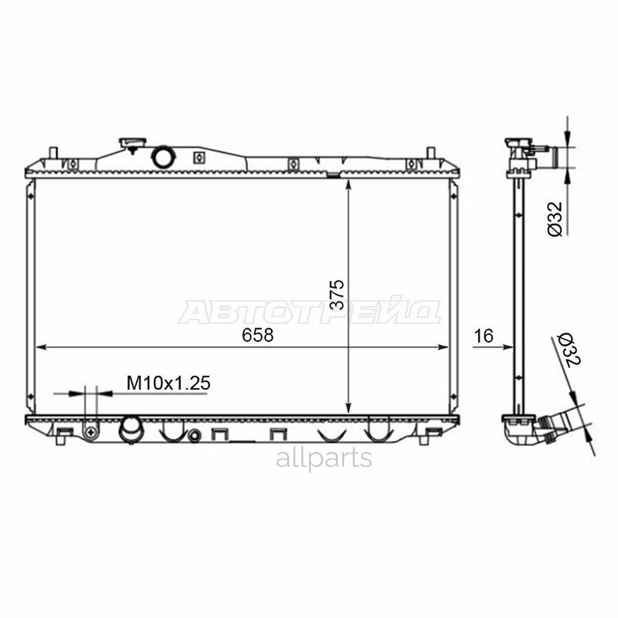 SAT ST-10-0112 Радиатор Honda Civic 11-17