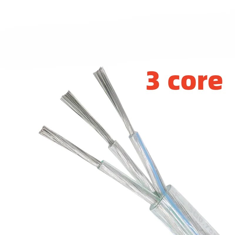 Прозрачный медный кабель 2-5 жил 5 м 24 АВГ, 3 Core