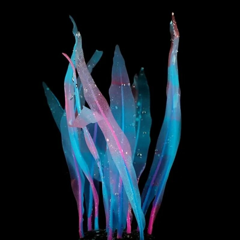 Аквариумный аквариум для озеленения ювелирных изделий из силикона с имитацией водорослей-синий