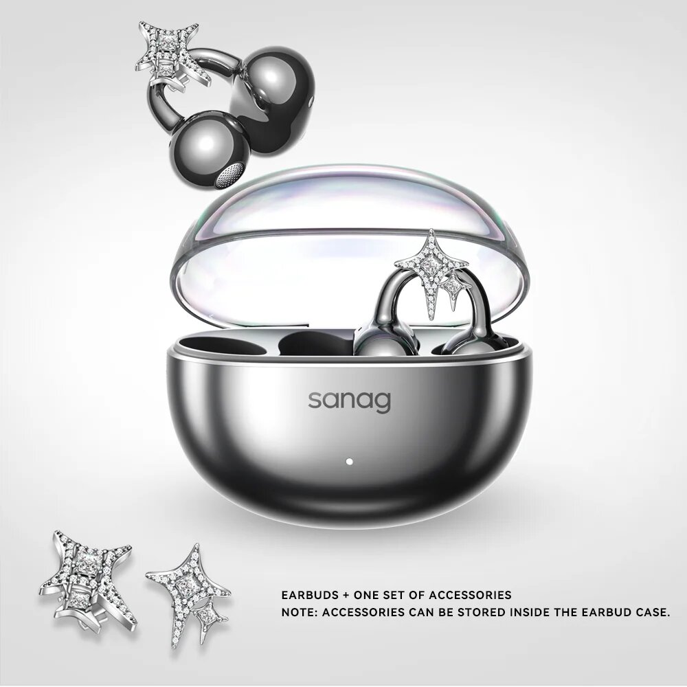 Sanag S6S Nova Stardust Black беспроводные наушники-серьги