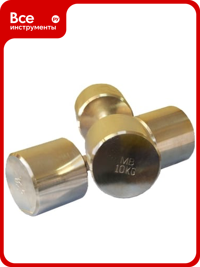 Неразборная гантель Barbell Фитнесс 10 кг, хром 237, для занятий фитнесом