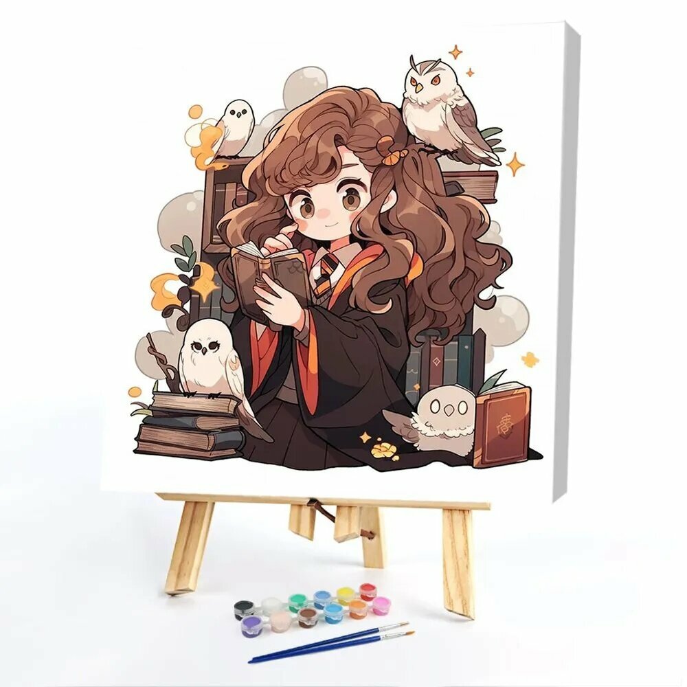 Цифровая живопись Гермиона, акриловые краски, 3 кисти в комплекте