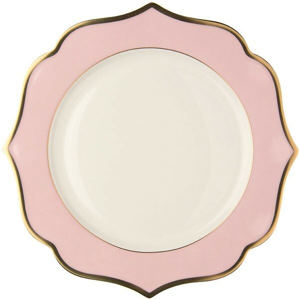 Тарелка «Ионика» подстановочная, фарфор, 30,5 см, белый, розовый (Le CoQ)