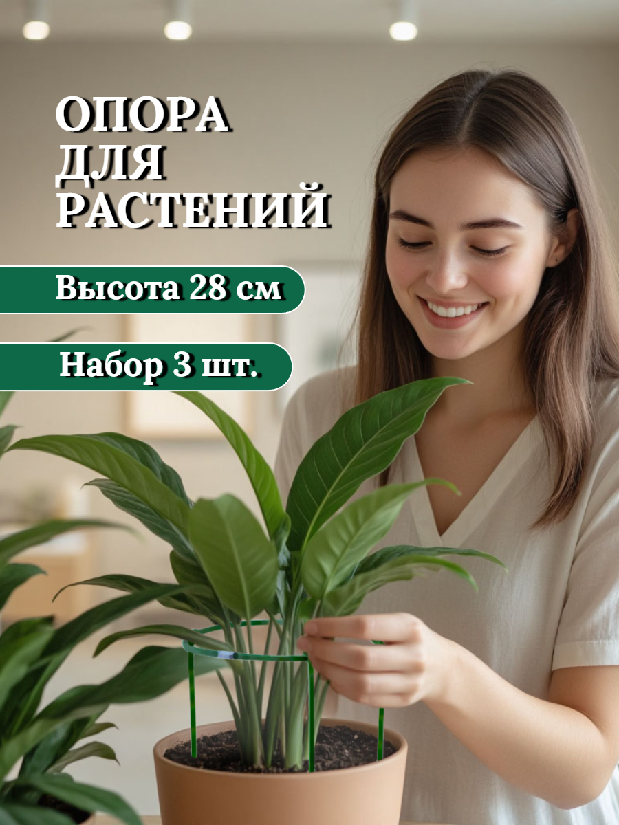 Опора для цветов и комнатных растений 3 штуки, высота 28 см.
