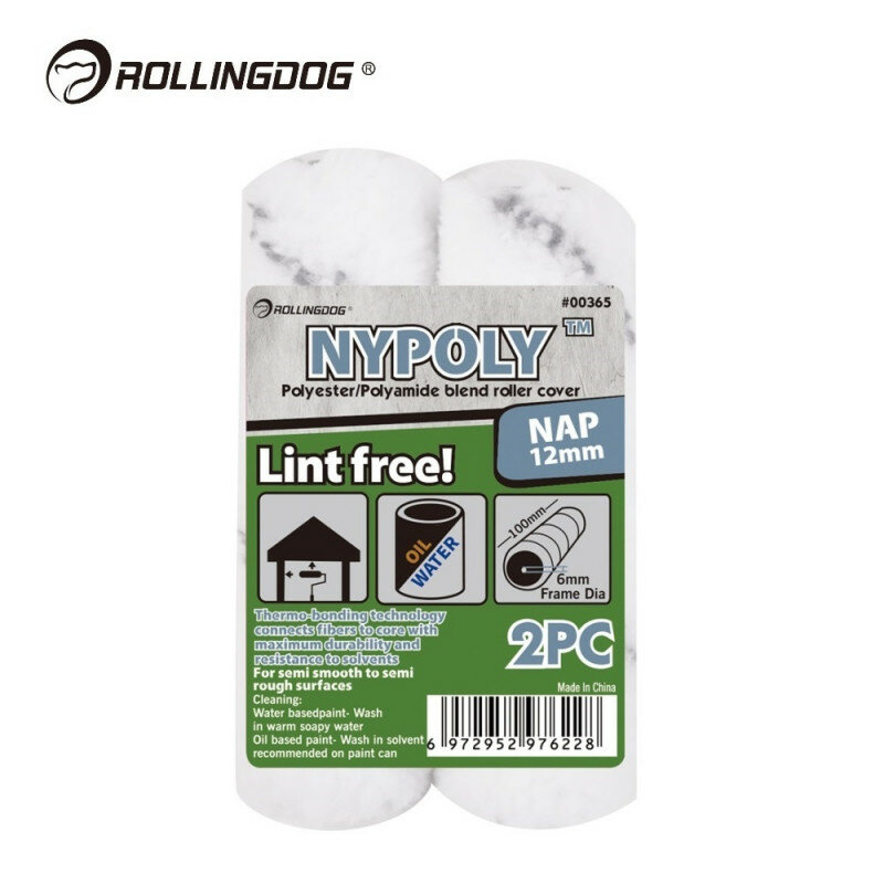 Набор валиков RollingDog NYPOLY Professional, 100мм, ворс 12мм, бюгель 6мм, 2шт, арт.00365