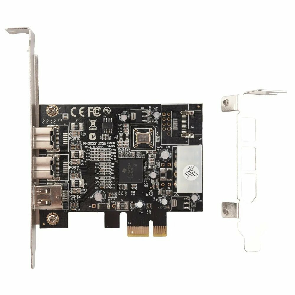 -PEX30016 3-портовая карта IEEE 1394 Firewire 1394B и 1394A PCIe 1.1 X1 Чипсет TI XIO2213B Требуется устаревший драйвер
