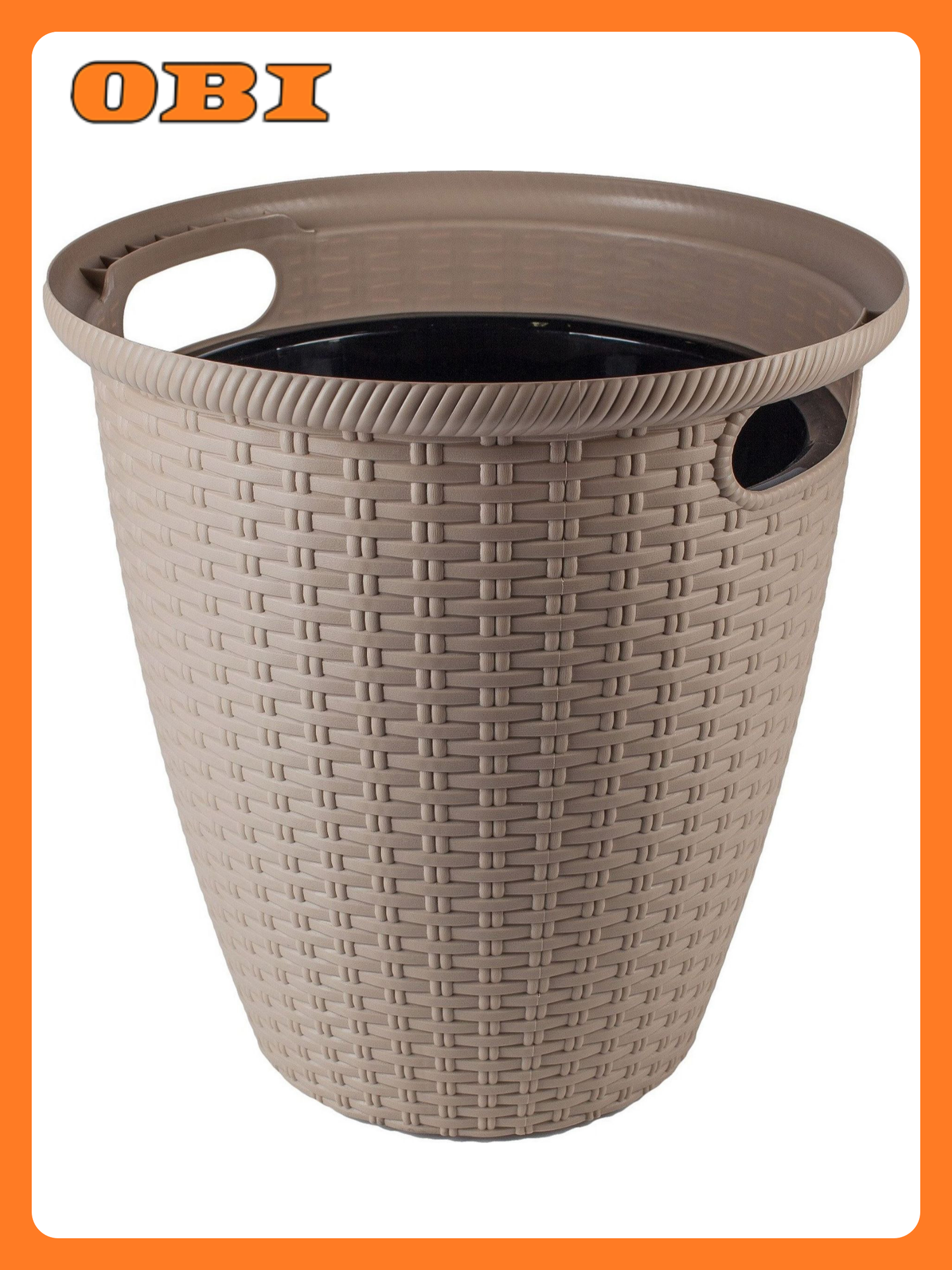 Кашпо InGreen Ротанг d32,8 см 20 л полипропиленовое шоколадное