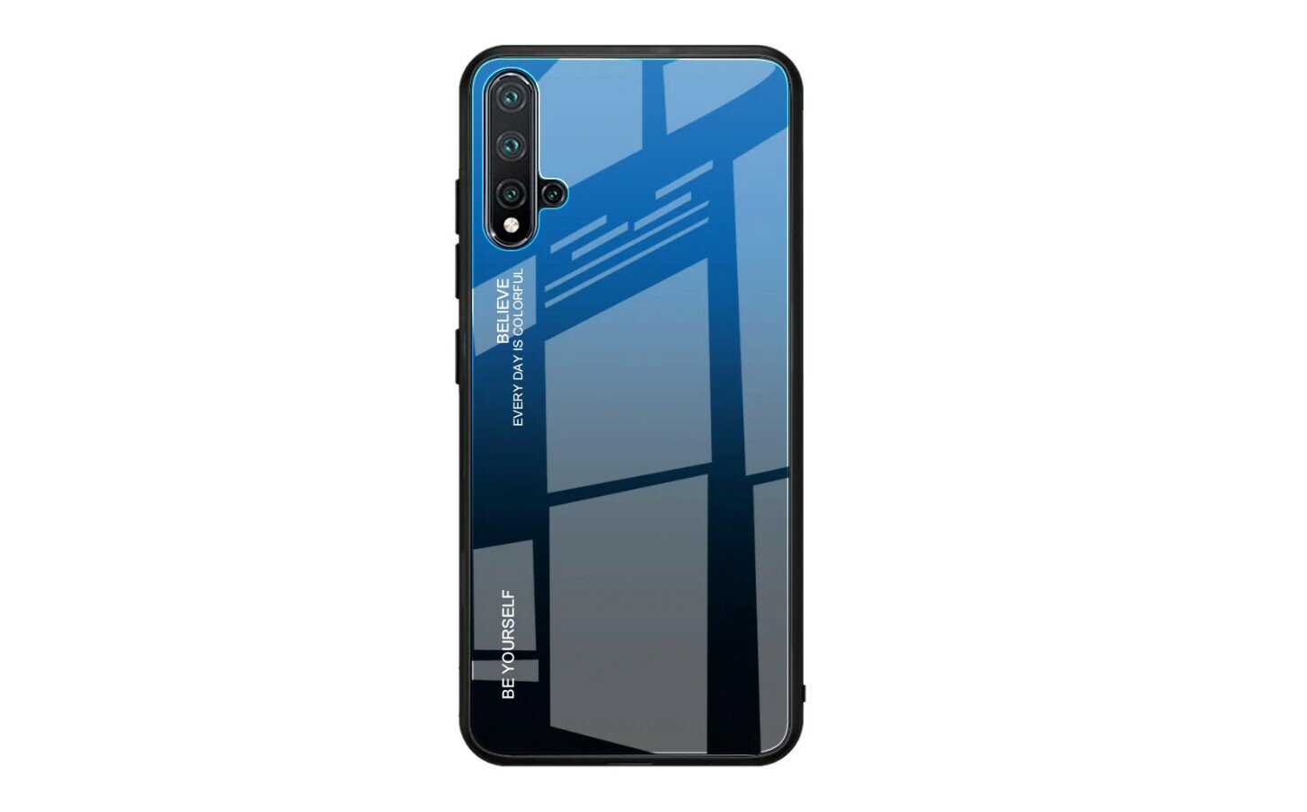 Чехол MyPads для Huawei nova 5i / Huawei P20 Lite (2019) стеклянный из закаленного стекла с эффектом градиент синий