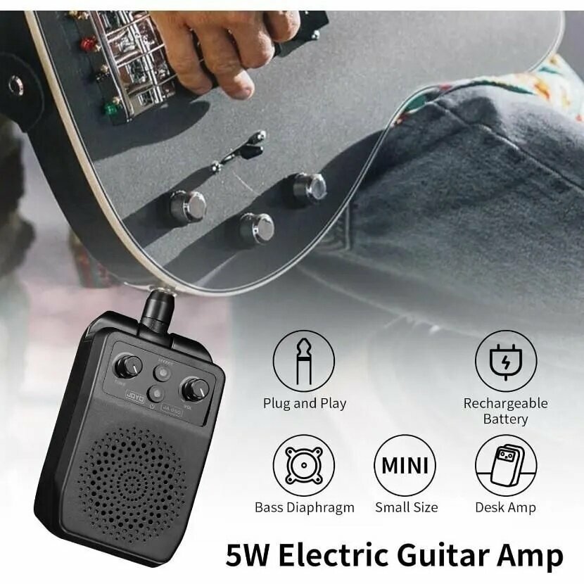 JOYO JA-05G Портативный гитарный усилительПодключается к 4 типам эффектовПодходит для мини-усилителей и колонок.