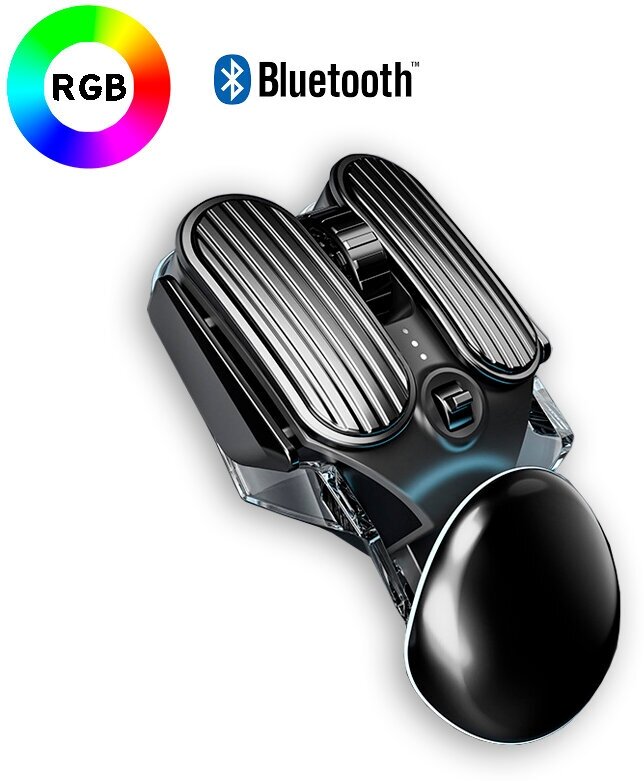 Мышь EWEADN Q3 2в1, беспроводная, Bluetooth, RGB, для правой руки, черная