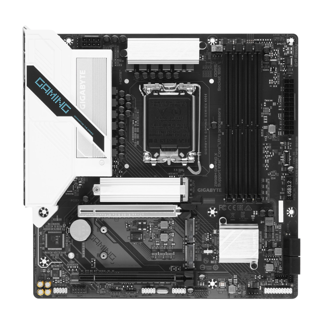 Материнская плата Gigabyte Z890M GAMING X, DDR5, Micro-ATX, RTL, LGA 1851, SATA 6 Гбит/с, черный