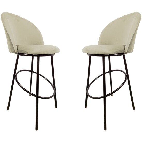 Комплект стульев домашних M-group полубарный, бежевый, чёрные ножки (2 шт), шт