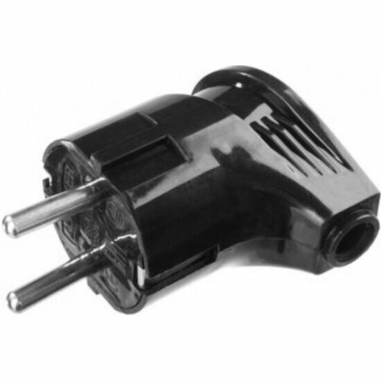 Вилка Stayer MAXElectro электрическая, 16А/220В, угловая, с заземлением, черная, 55161-B