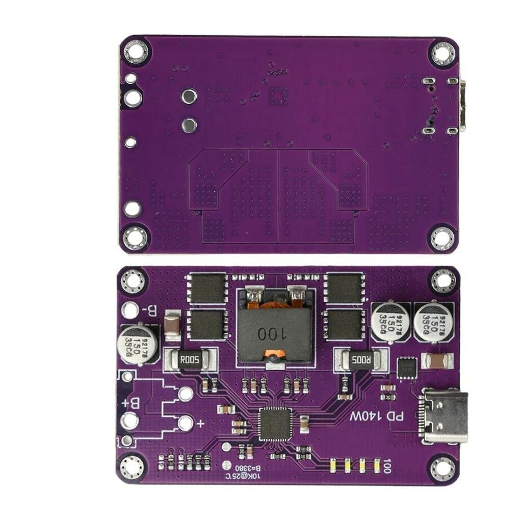 Автоматическая Настройка модуля быстрой зарядки мощностью 140 Вт по протоколу PD3.1 для литиевых батарей от 3 С до 6 С