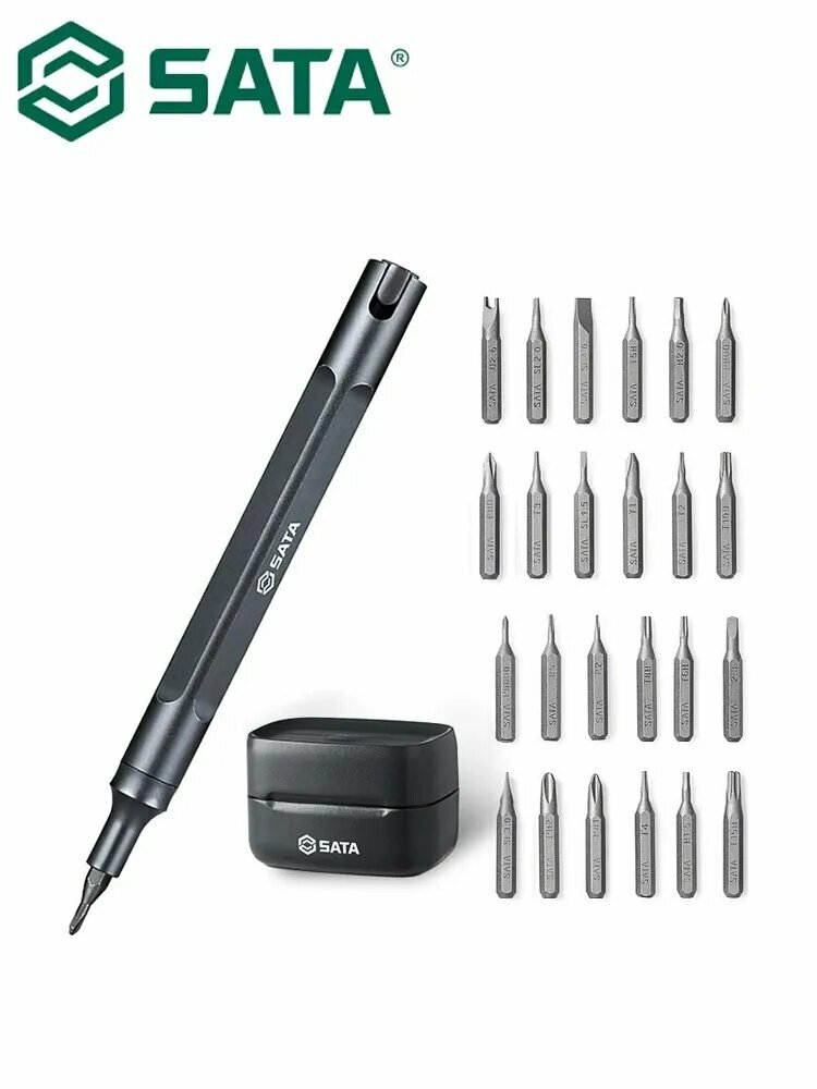 Набор отверток Sata 05108 Precision Bite многофункциональный набор инструментов Разных размеров Магнитная 24 биты