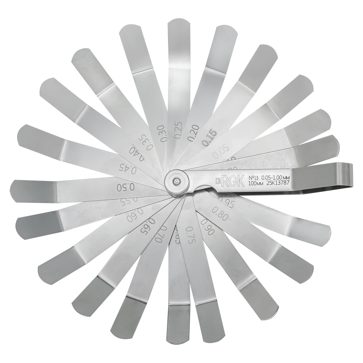 Набор щупов RGK №13 (0,05-1,00) для определения зазоров и расстояний в механических узлах и деталях