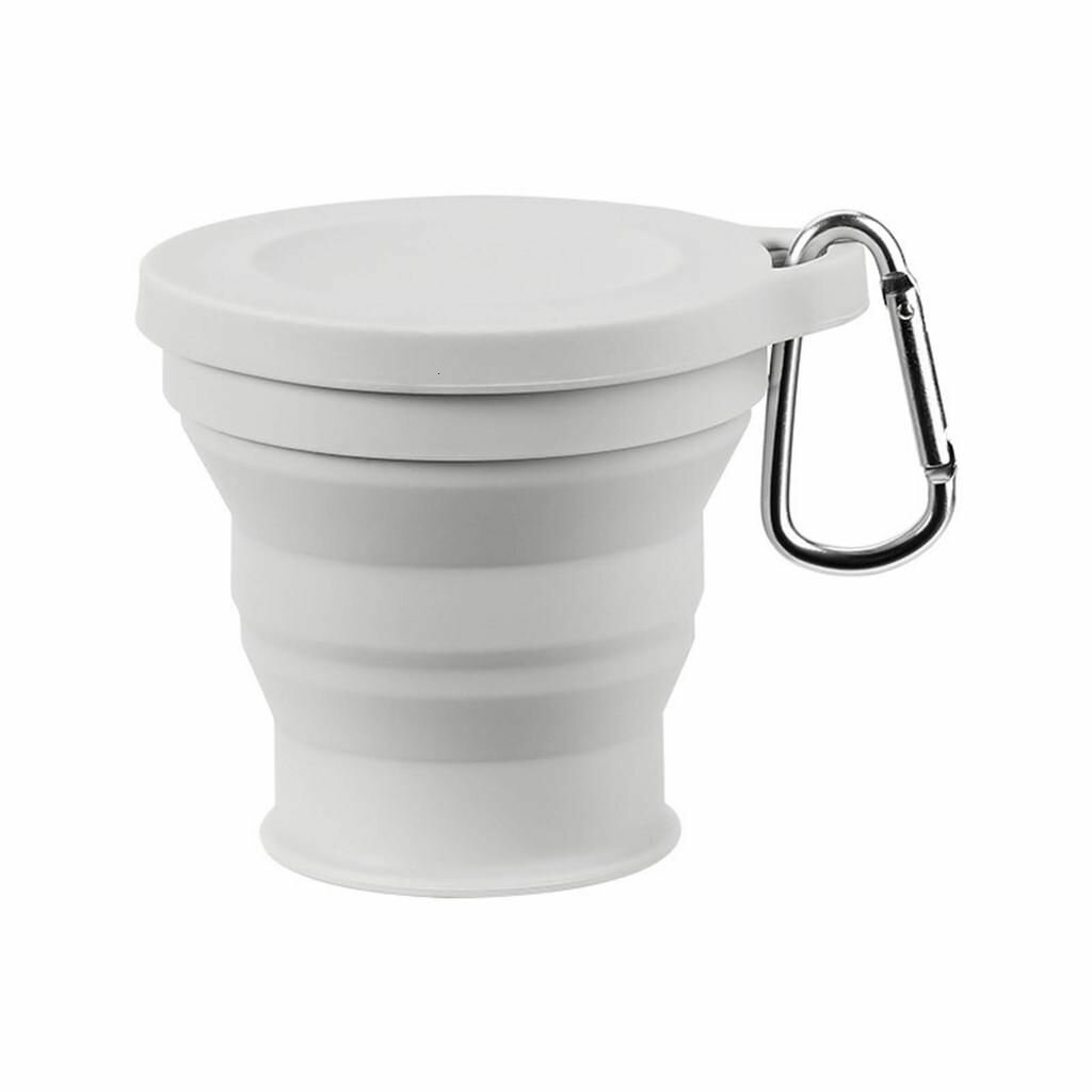 Складной силиконовый стакан для походов, Серый