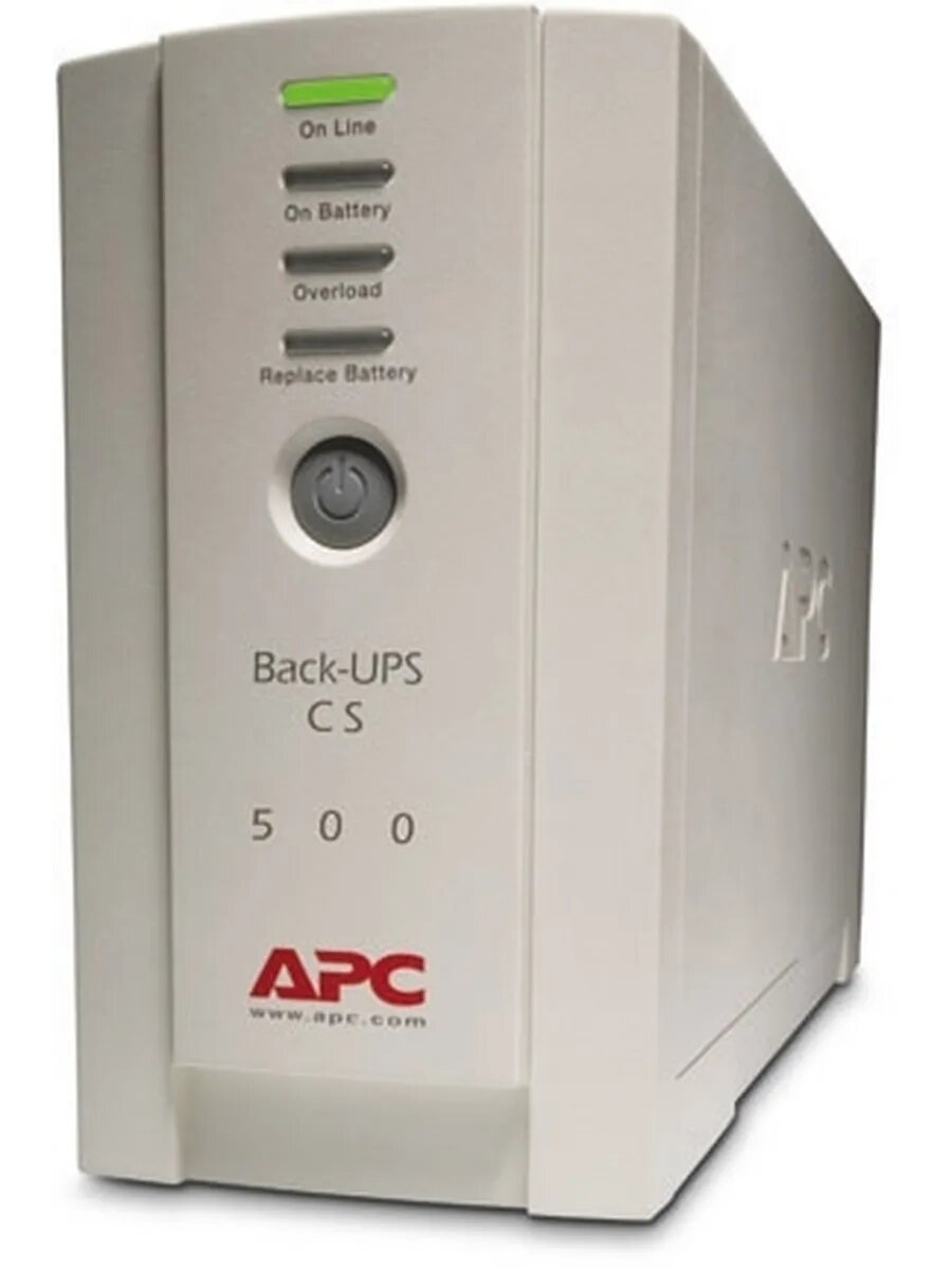 Резервный ИБП APC by Schneider Electric Back-UPS BK500EI белый, 500ВА/300Вт, аппроксимированная синусоида