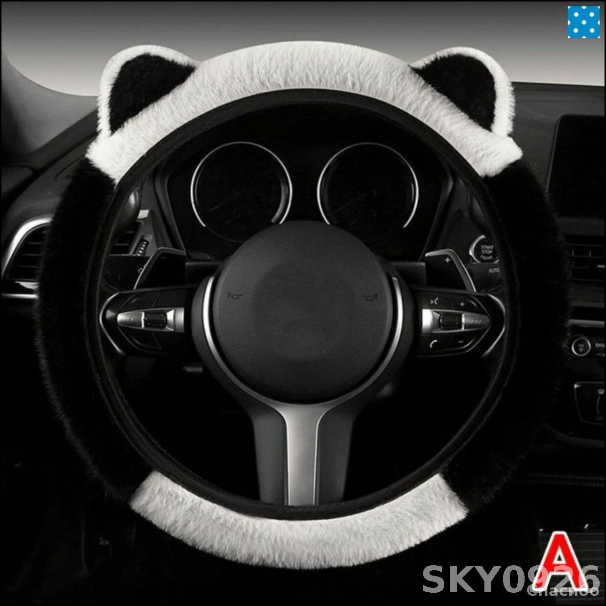 Стильный премиальный чехол для автомобильного руля, зимний утепленный