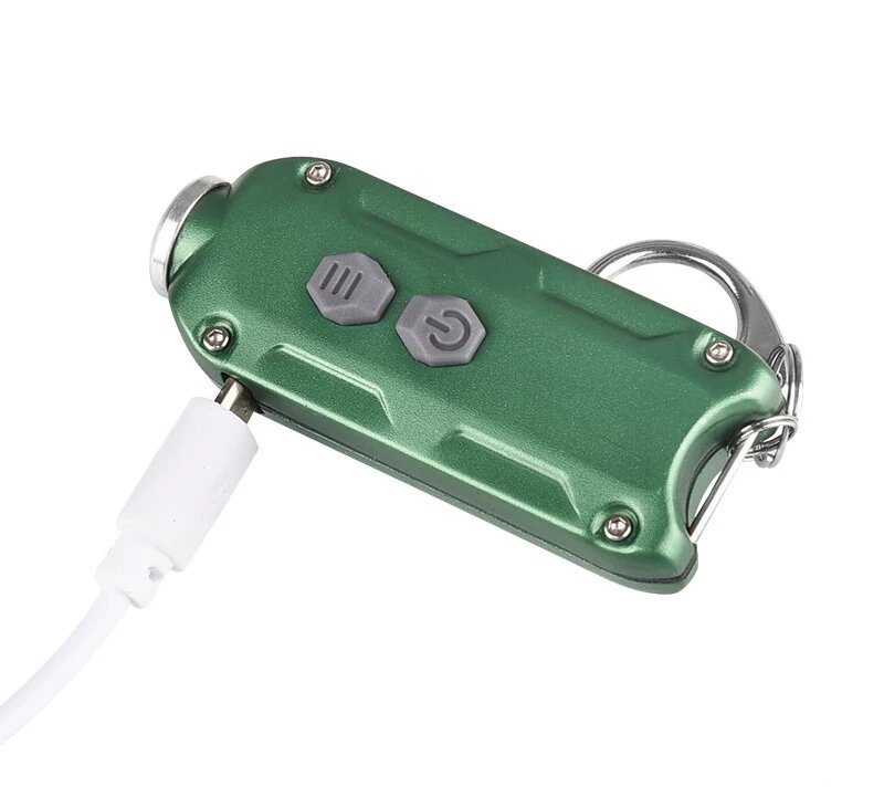 Мини-фонарик с USB-зарядкой на ключе, камуфляжный зеленый, 360 люменов, многоуровневая яркость для наружного
