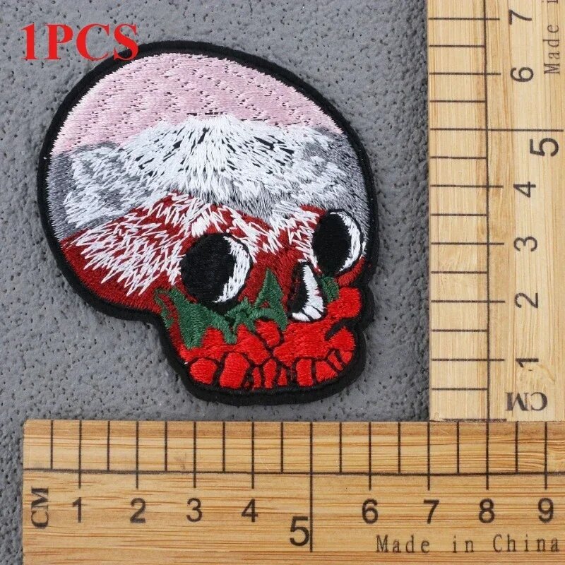 Патч смешанный художественный череп DUTRIEUX Красный, 2