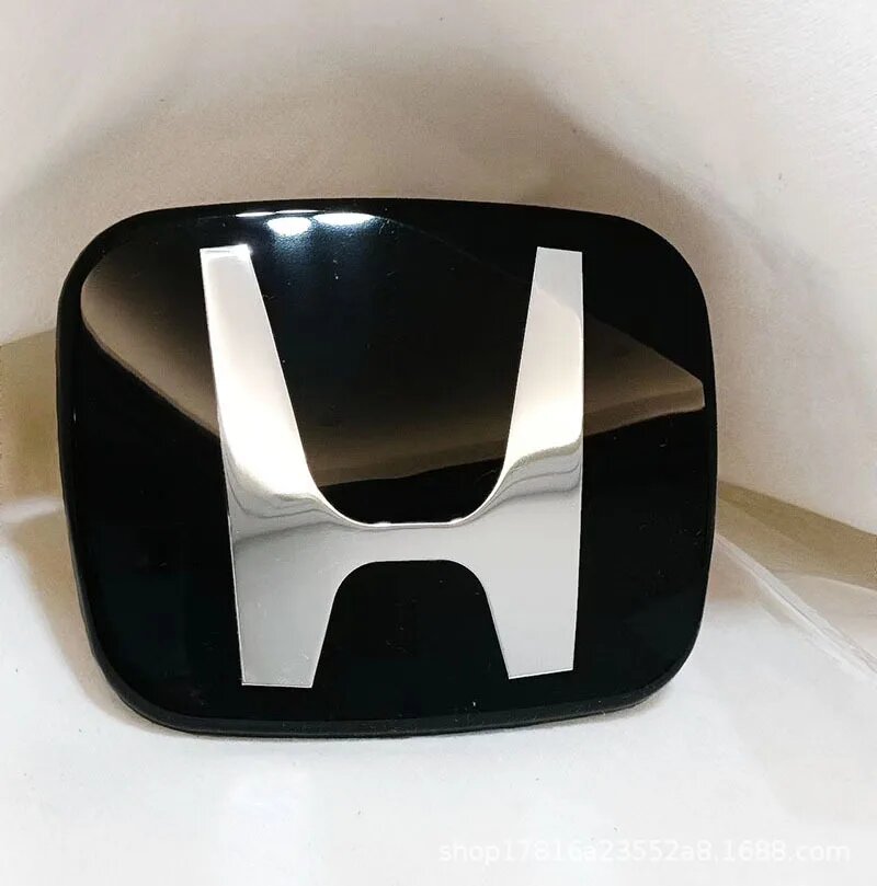 Автомобильная передняя задняя решетка с логотипом, эмблема, наклейка, Honda Black, 113mm x 92mm