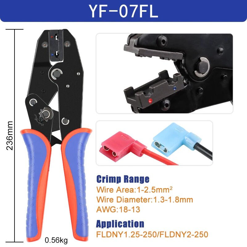 Плоскогубцы для обжима клемм YEFYM FLDNY1.25/2