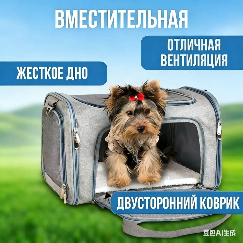 Большая сумка переноска для кошек и собак через плечо для животных черная, для самолета