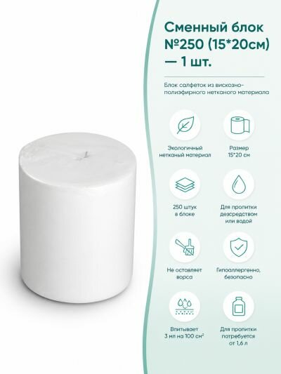 Сменный блок №250 (15*20см) 1 шт. к диспенсерной системе Растер и Дезикс