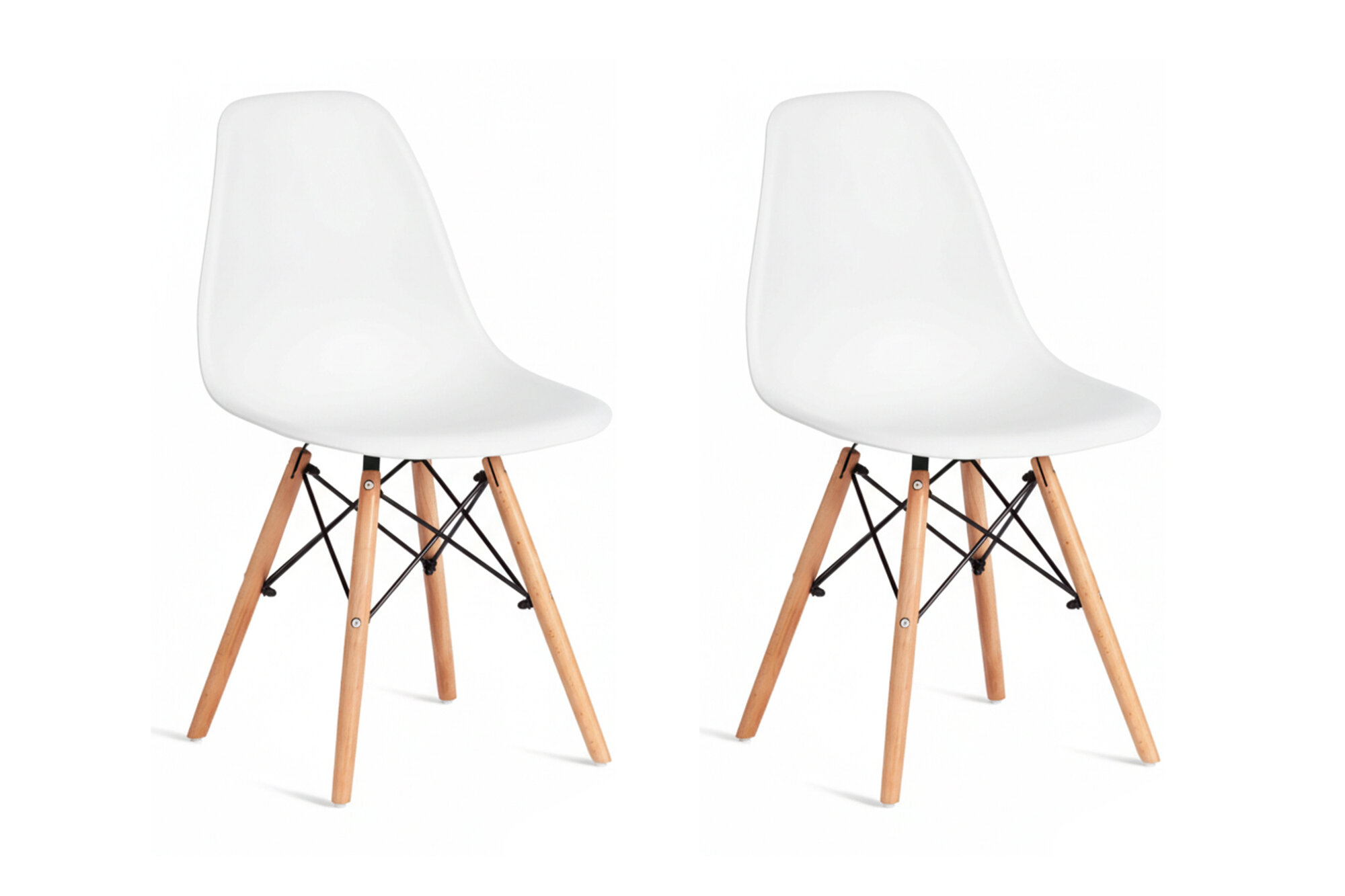 Стул Нонтон CINDY (EAMES), 2 шт, 45×51×82 см, дерево бук, белый.