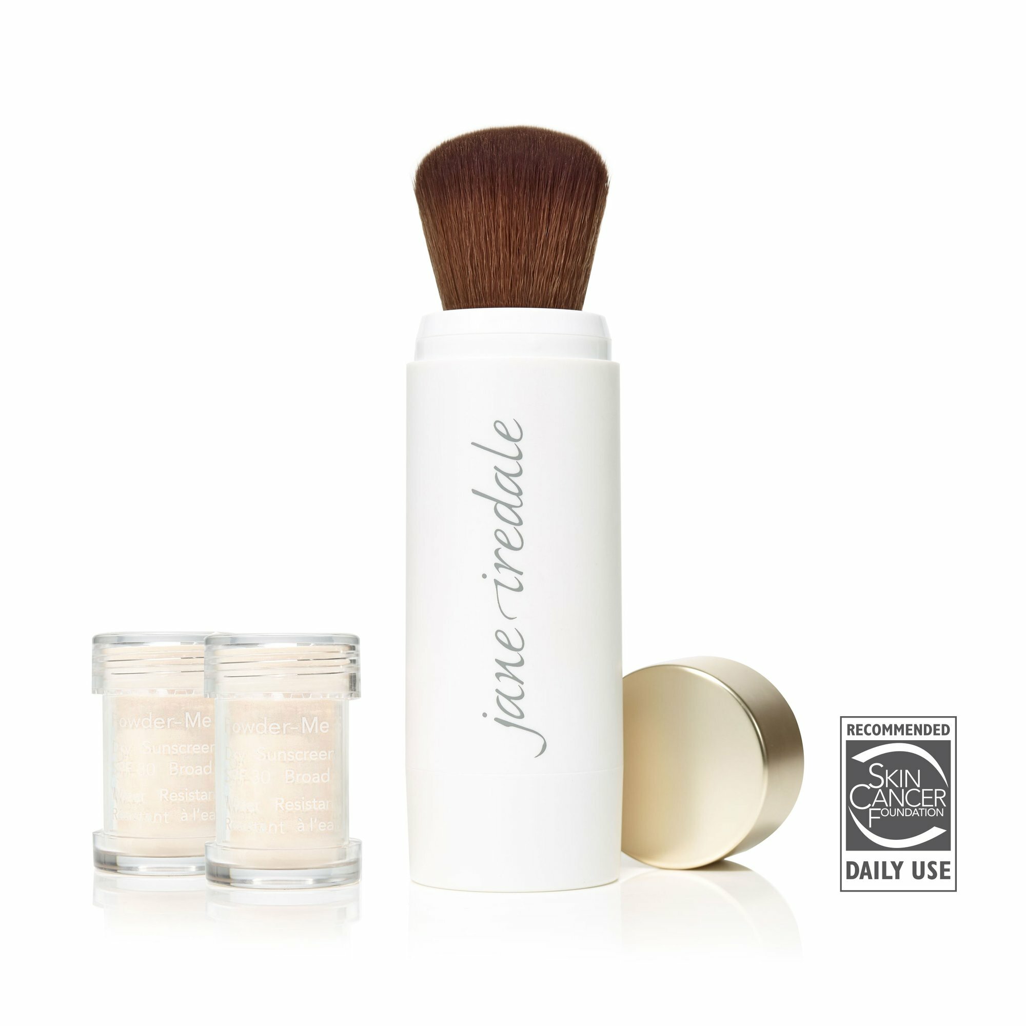 Jane Iredale Защитная пудра с кистью SPF 30 прозрачная Powder-Me SPF30 Refillable Brush Translucent 5 г