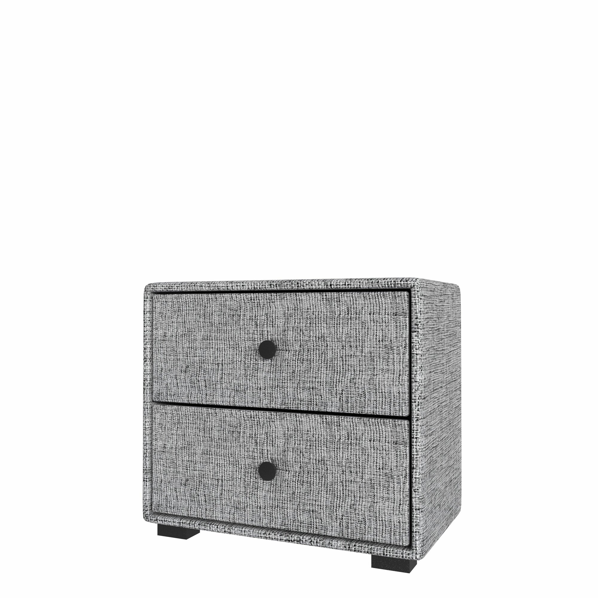 Тумба прикроватная в спальню, с ящиками Tango, Серый рогожка, (ШхВхГ) 460х407х371 мм