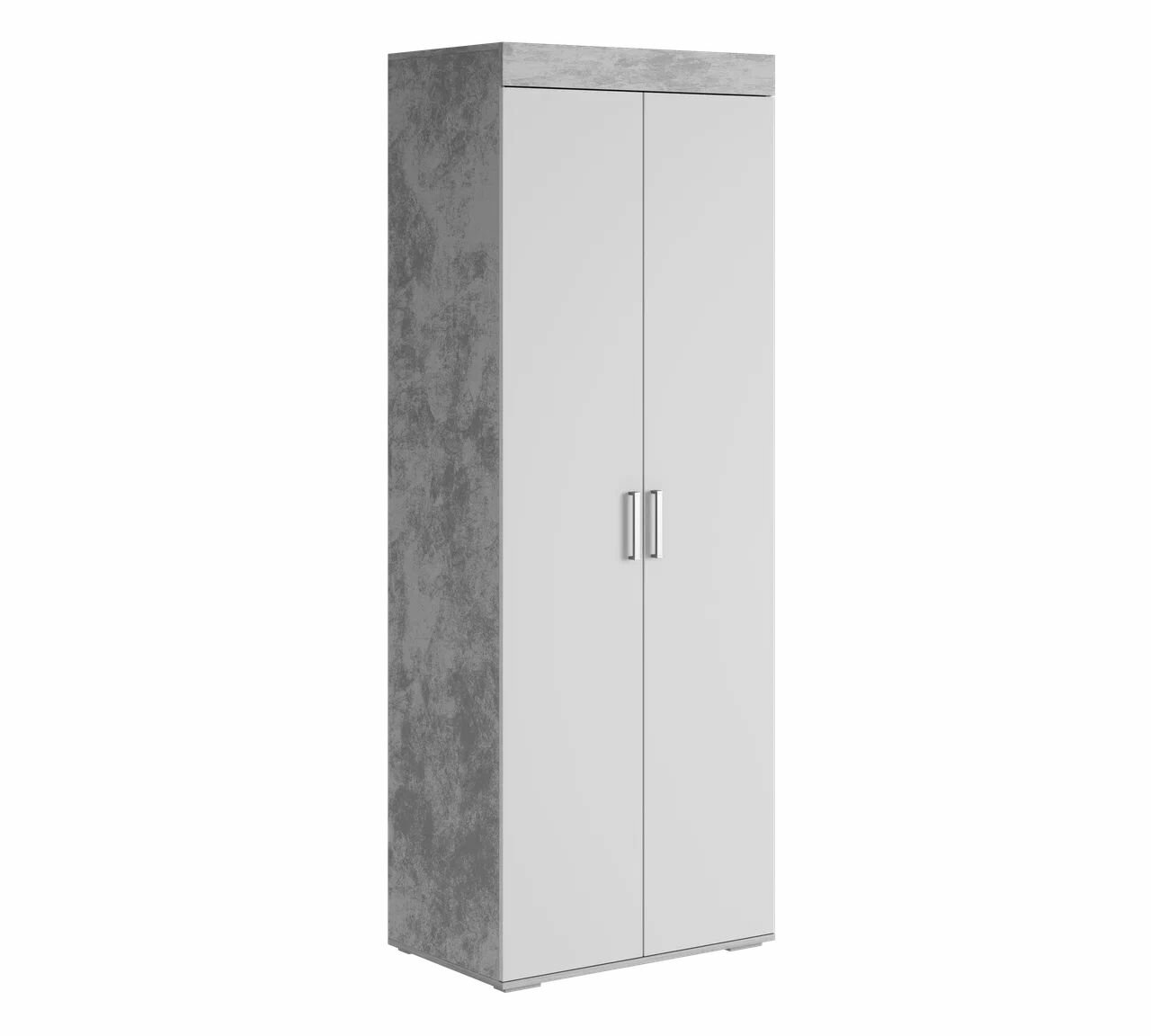 "Адель" ЛДСП Шкаф (802х2176х510) Бетон светлый/Белый шагрень (Rikko)