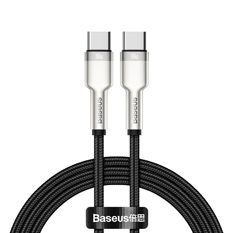 Кабель Baseus USB-C На Type-C 100 Вт Для iPhone 15 Plus Pro Max, Xiaomi Redmi Note 8, Samsung S20, Быстрая Зарядка