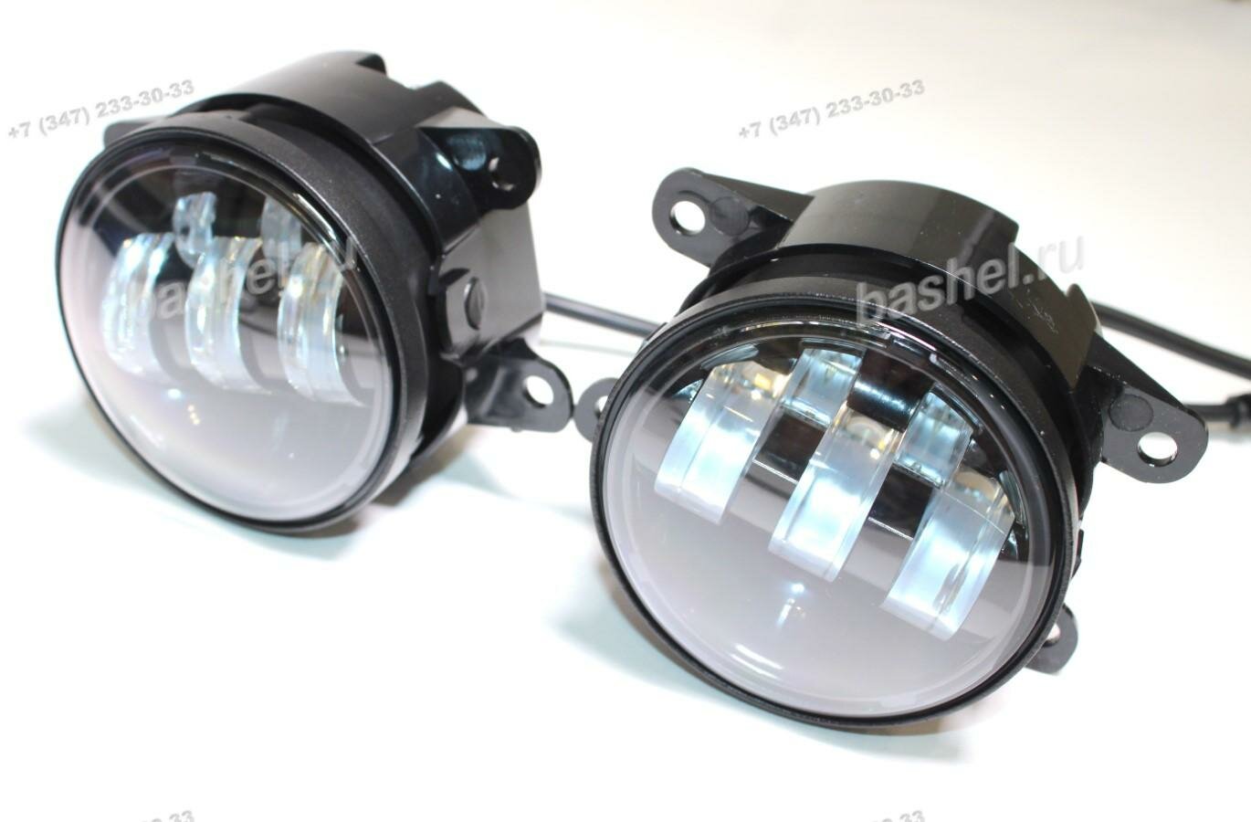 Фара светодиодная доп. Off-road ALED079 для ВАЗ 2180 Vesta 27 диодов 12/24V 45W Белый/Желтый, D-90 мм (2 шт.)