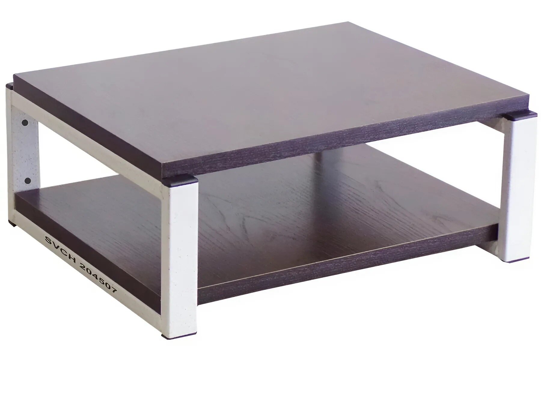 Полка для микроволновки GARROSS "SIBERIA 204507", две полки 30х40 см, высота 15 см, каркас серый, цвет полок венге