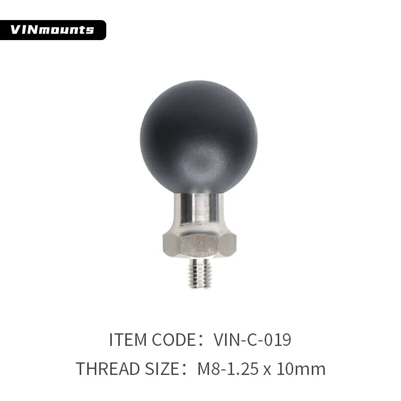 Шар VINmounts 38 мм (1,5") с ножкой с резьбой M8-1.5x10 мм (VIN-C-019)