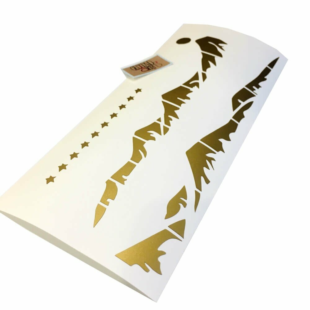 Наклейка Горы на гриф, золотистый