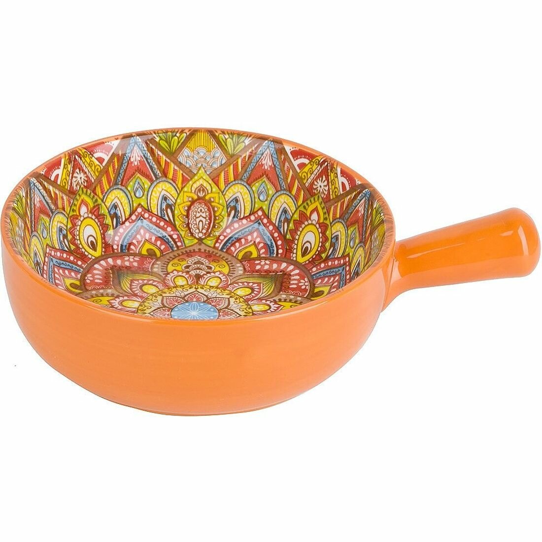 Кокотница с ручкой Arabesque 21.5х16х5,8см (оранжевый)
