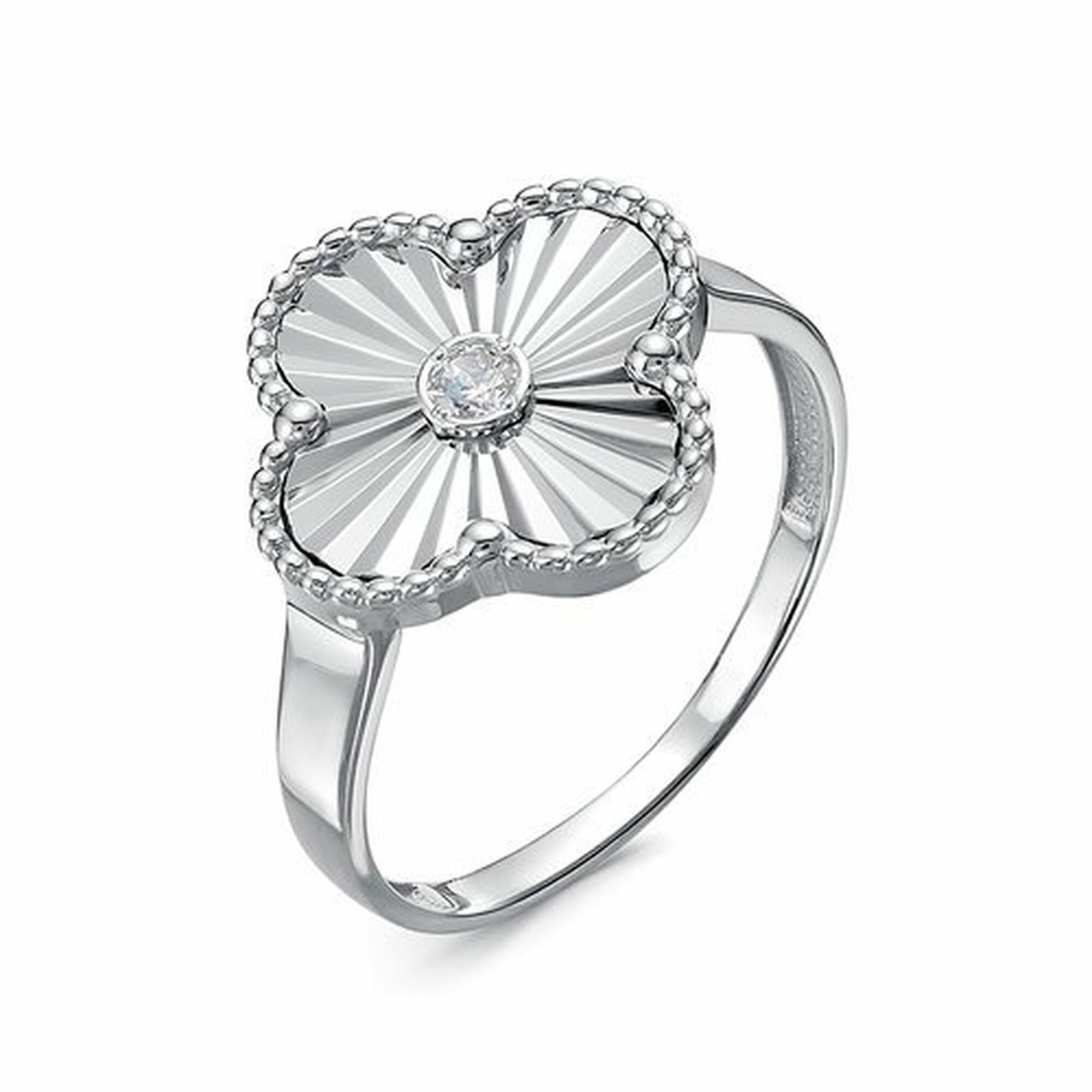 Кольцо, серебро, 925 проба, родирование, фианит