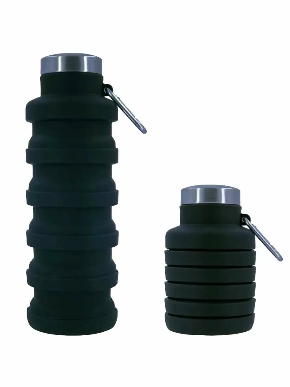 Бутылка складная силиконовая 200-500 мл. Черная