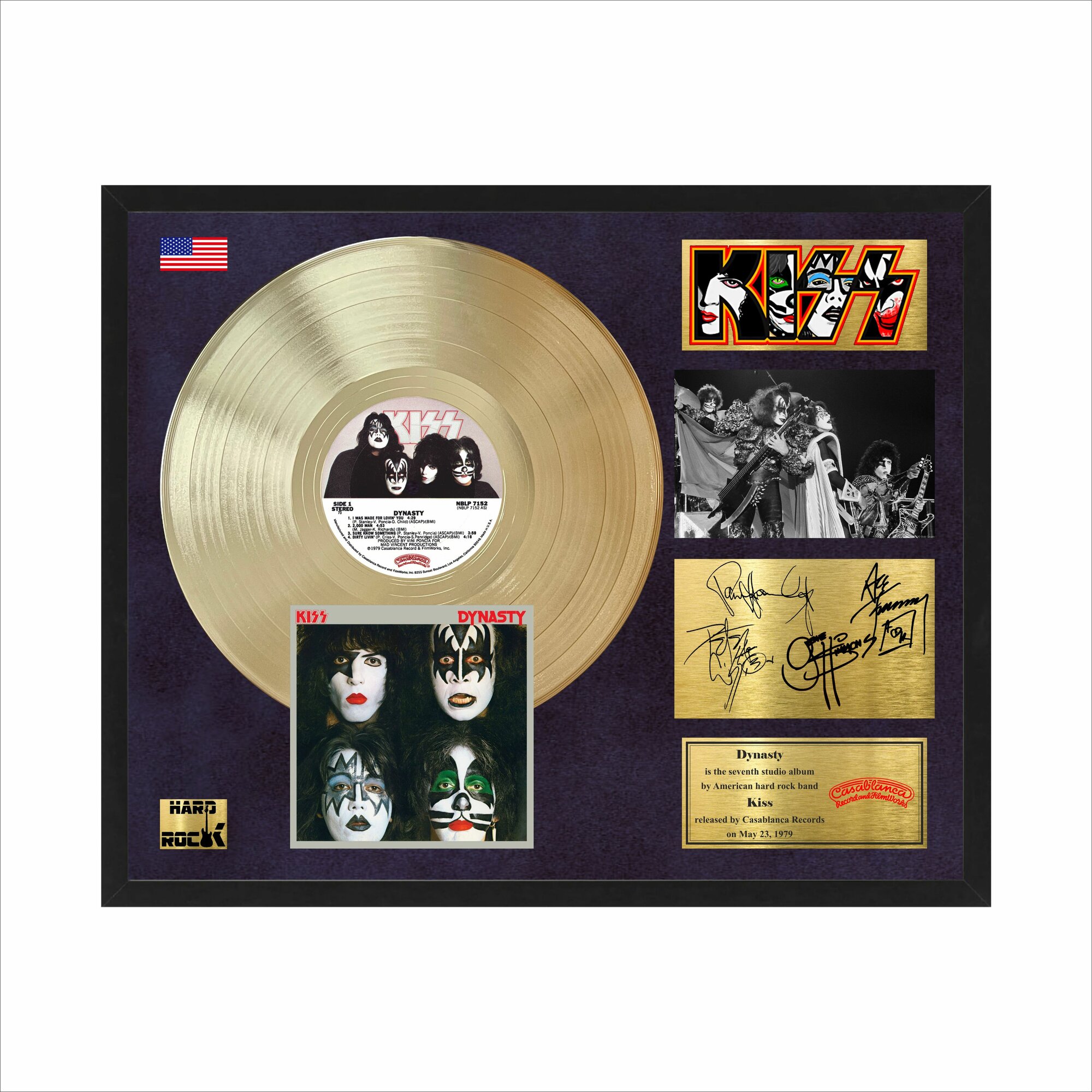 Виниловая пластинка Kiss в рамке